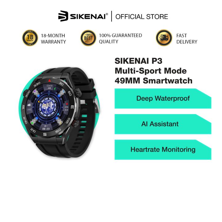 SIKENAI P3 Multi-Sport Mode 49MM Smartwatch AI Living Assistant Deep ...