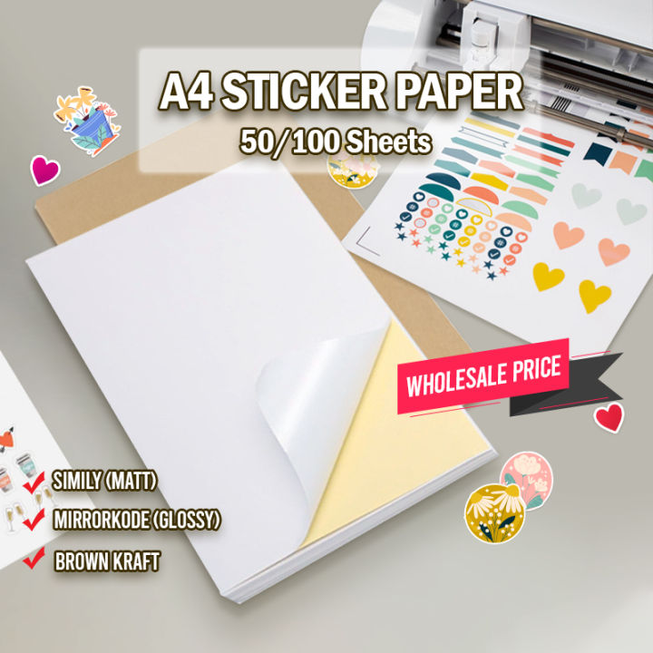Craft.E A4 Label Sticker Paper - Pack of 100sheets Laser Inkjet Printer ...