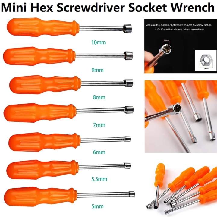 Mini Hex Bit Screwdriver Socket Wrench Nut Shank Drill Adapter Tools 5 ...