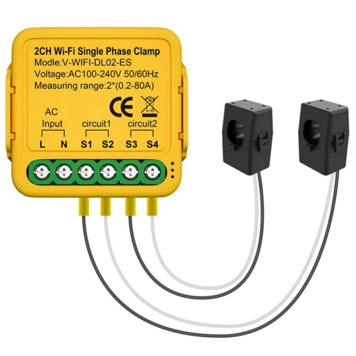Tuya Bilateral WiFi Energy Meter 80A with Clamp CT KWh Power ... Tuya Bilateral WiFi Energy Meter 80A with Clamp CT KWh Power ...