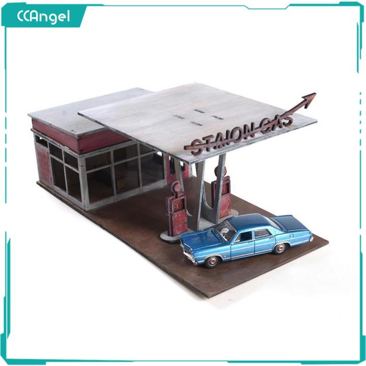 CCAngel 1/64 1/72 Scale Model Gas Station Building Kits Architecture ...