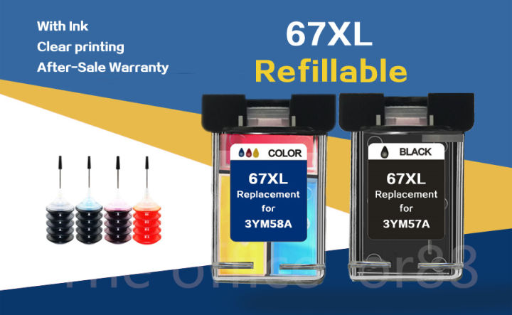 HP 67 ink HP 67XL black HP67XL Refillable ink cartridge Compatible for ...