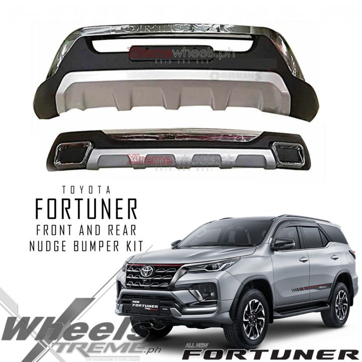 Toyota Fortuner G Variant 2021-2024 Front and rear Bumper Nudge Bar / Bull Bar Protector Body ...