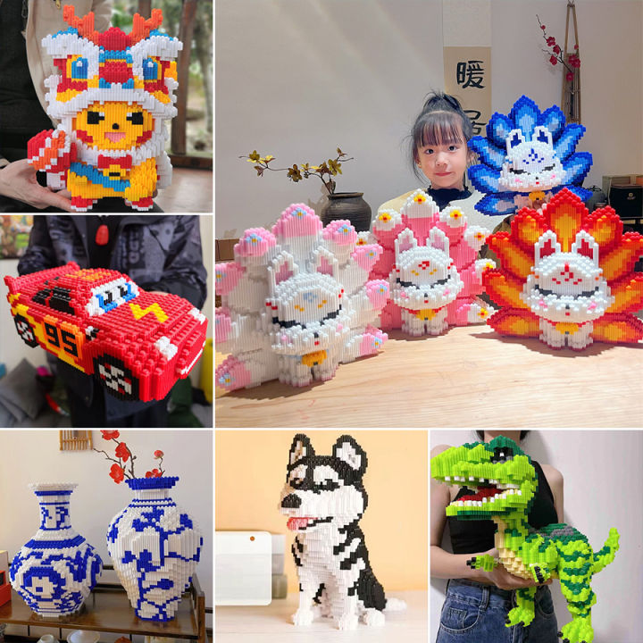 Local Delivery Big Building Block Toys for Boys Fox Blocks Cartoon DIY ...