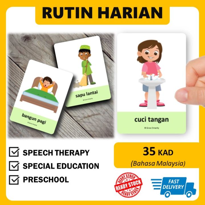 Kad Imbas Rutin Harian Bahasa Melayu Early Development Flash Card ...