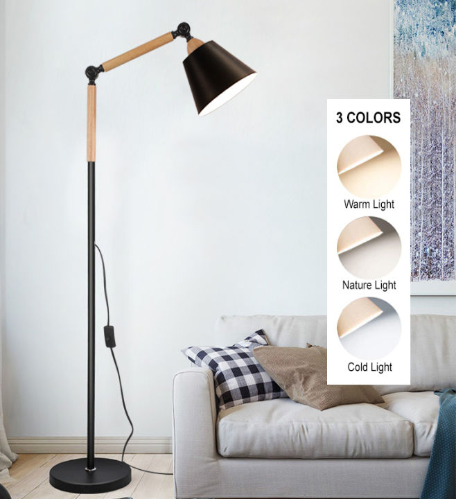Nordic Floor Lamp Living Room Bedroom Long Lamp Retro Metal Stands Lamp ...