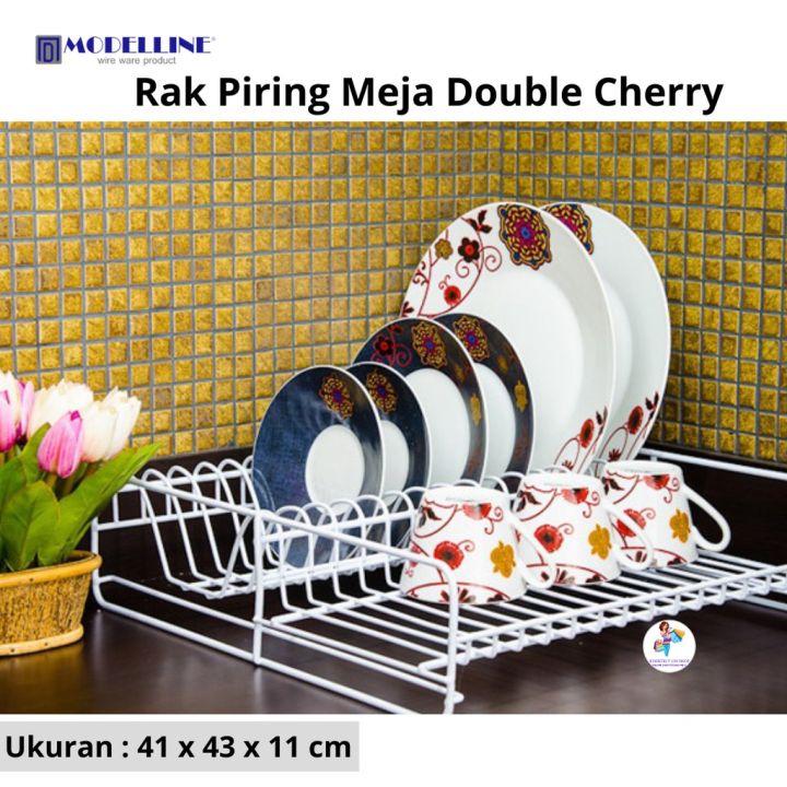 Rak Piring Meja Double Mini Cherry KSR 01 Modelline | Lazada Indonesia