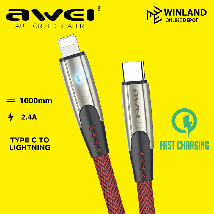Awei by Winland PD20W Nylon Braided Super Fast Charging Cable (Type-C ...