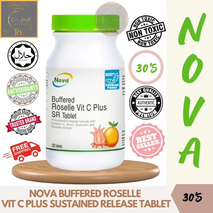 Nova Buffered Roselle Vit C Plus SR Tablet 30's/ 100's | Lazada