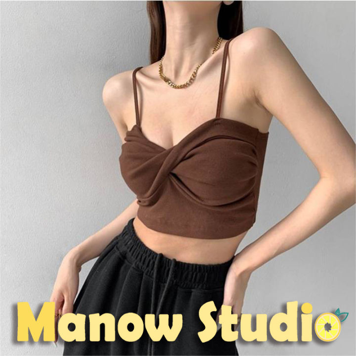 บราสายเดี่ยว เสื้อกล้าม สายเดี่ยว บราสายเดี่ยวแบบสวม 9009# Manow.studio | Lazada.co.th