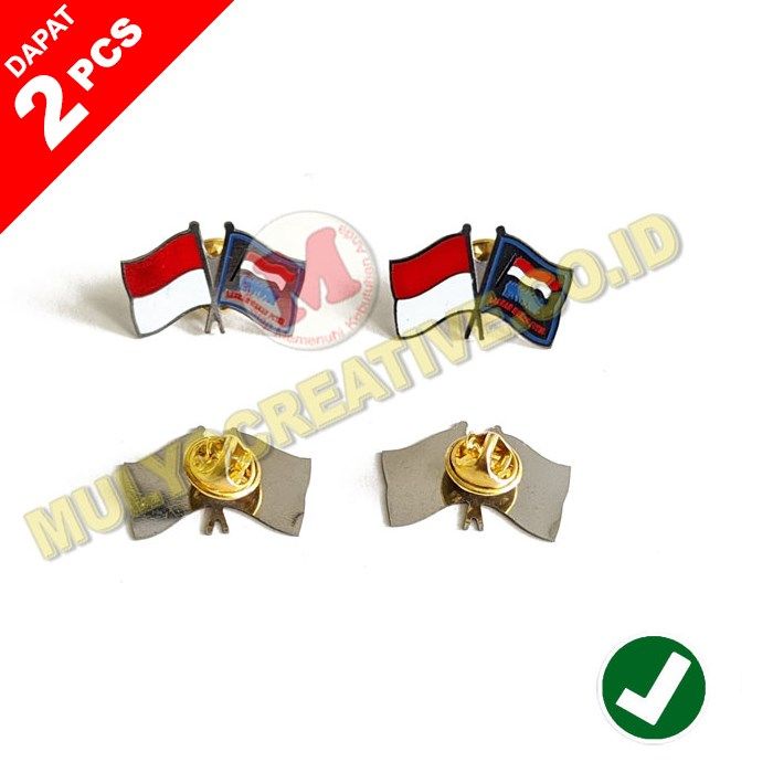 Pin Bendera Negara Indonesia Dan Laskar Merah Putih Cross Flag Pin ...