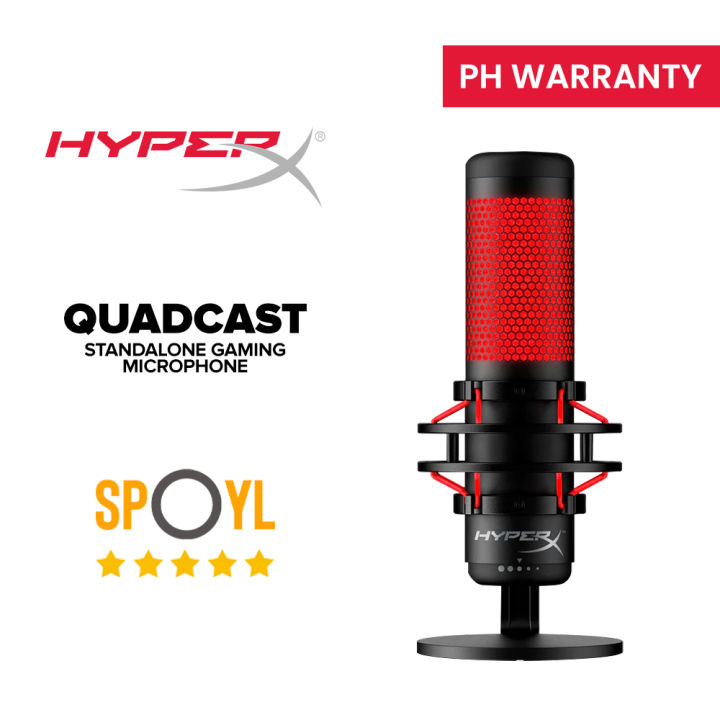 HyperX QuadCast USB Condenser Full featured Standalone Gaming ...