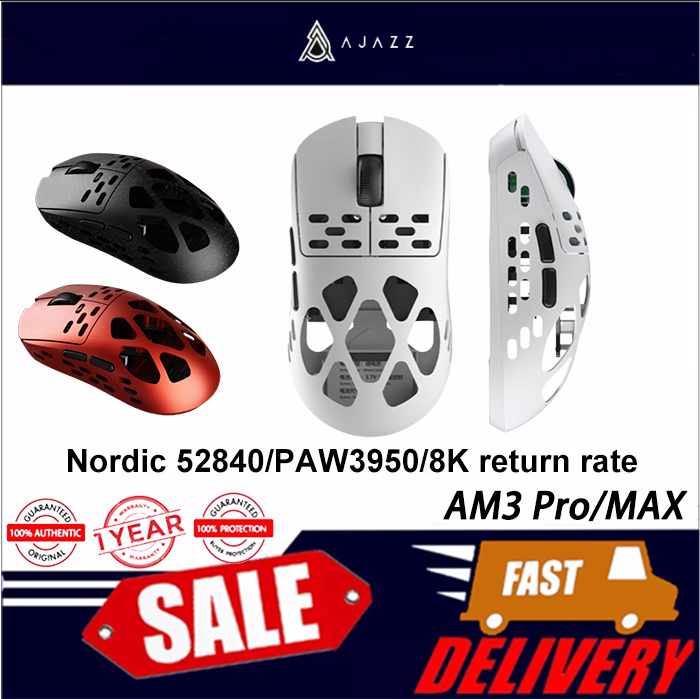 Ajazz AM3 Pro/MAX Magnesium Alloy E-Sports Game Mouse PAW3950 Wireless ...
