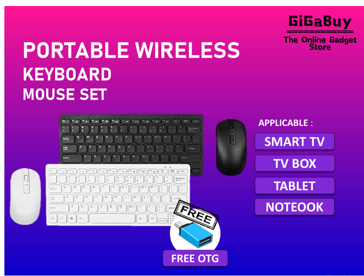 KM901 Wireless 2.4G Mini Keyboard Combo Mouse Portable Set [ 78 Keys ...