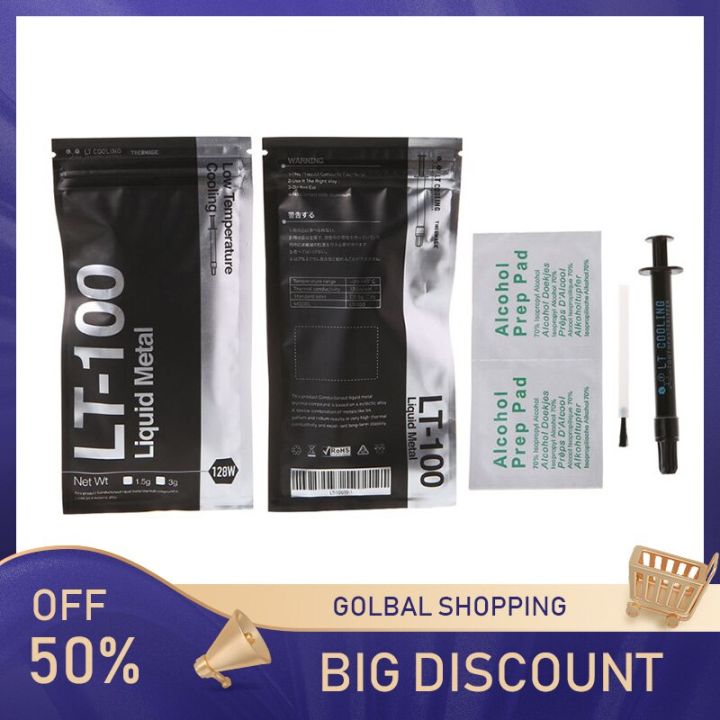 LT-100 Liquid metal thermal conductive paste Grease for CPU GPU Cooling liquid ultra 128W/mK 1 ...