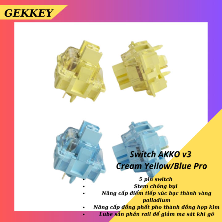 Switch AKKO v3 – Cream Yellow/Blue Pro - Bản nâng cấp hiệu năng ...