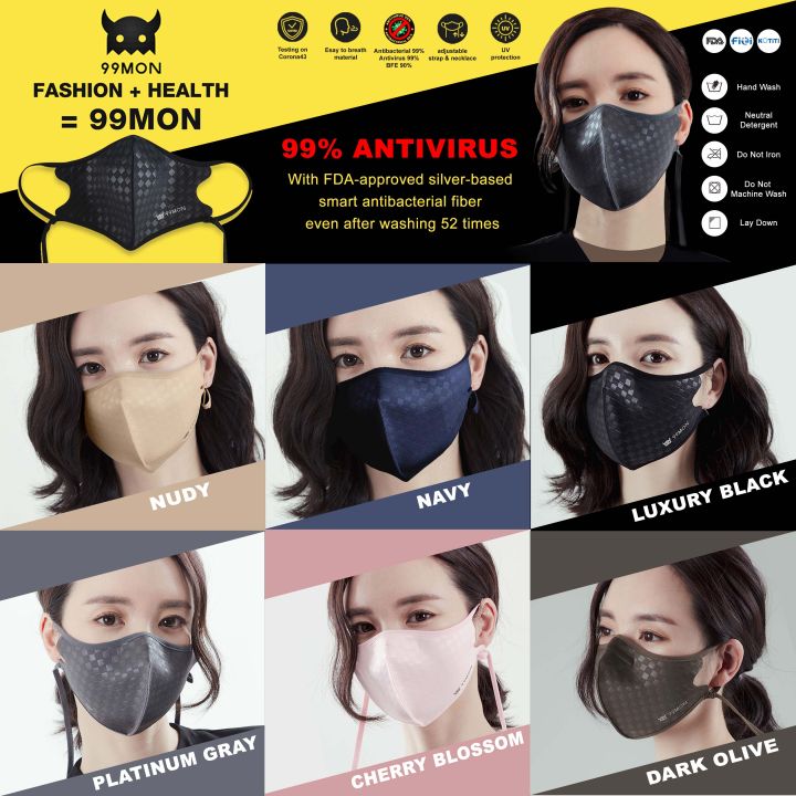 [MONSTER'S 99MON] Premium Antibacterial Antivirus Reusable Washable ...