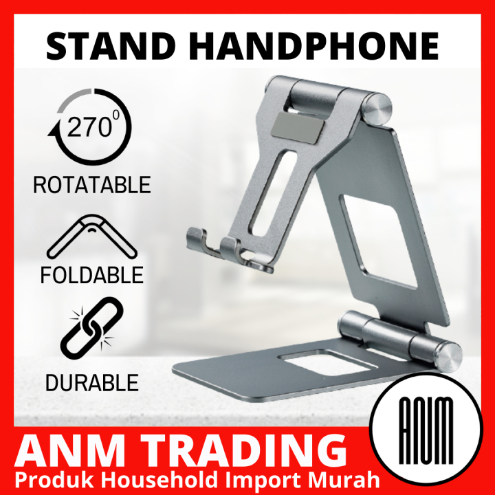 Stand Handphone Alumunium Dudukan HP Phone Holder Foldable Rotate 270 ...