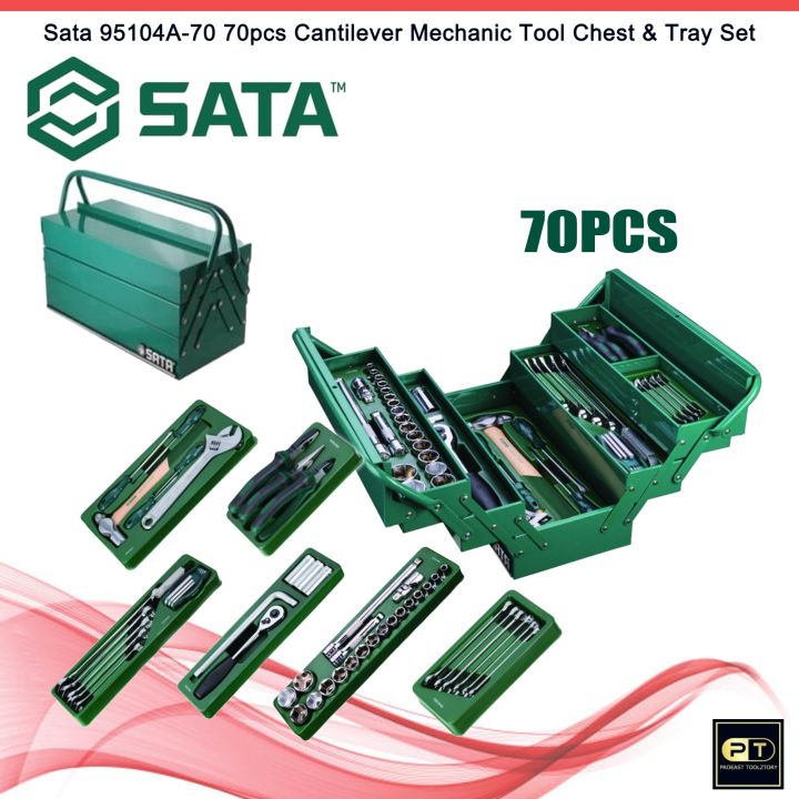 Sata Tools 70pcs Cantilever Mechanic Tool Chest & Tray Set 95104A-70 ...