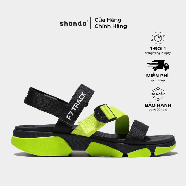 Giày Sandals Nam Nữ Shondo F7 Track Đen Đế Xanh Dạ F7T4010 | Lazada.vn