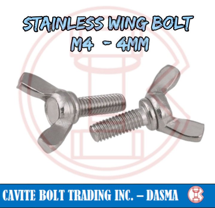 STAINLESS WING BOLT M4/4mm (1 PC) | Lazada PH