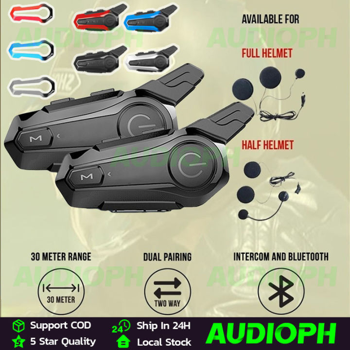 Intercom Upgraded Helmet Intercom Motorcycle Wireless Helmet Intercom ...