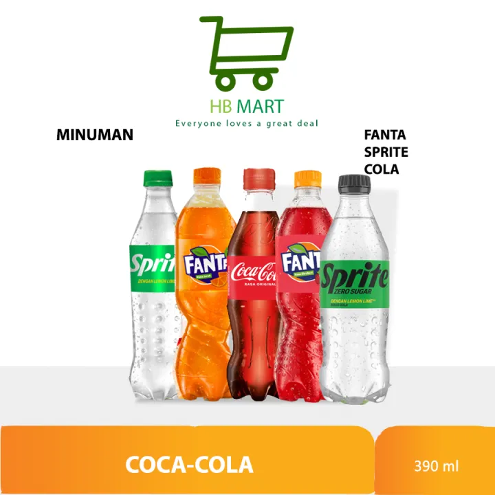 Coca Cola / Fanta / Sprite Botol 390ml / 390 Ml 1 pack 12 Pcs | Lazada ...