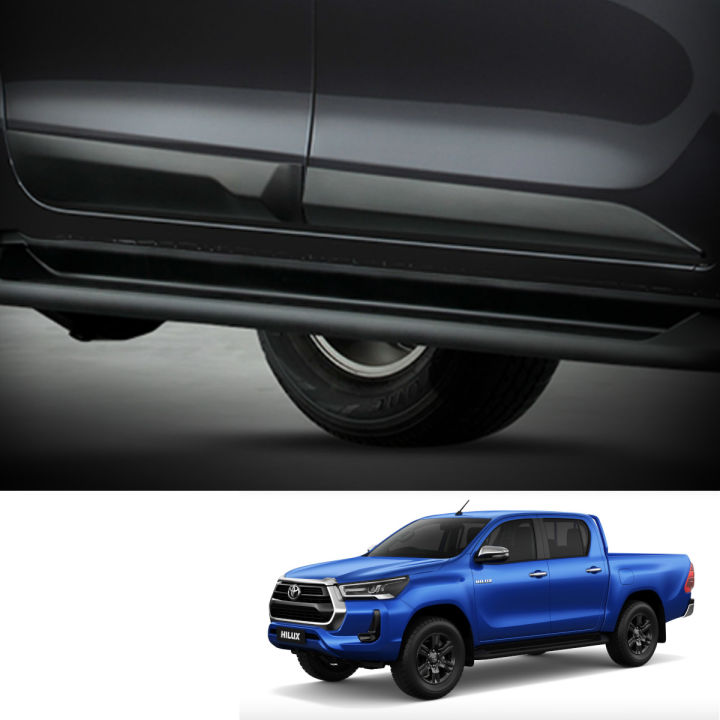 คิ้วกันกระแทกประตู กาบข้าง สีดำด้าน D-CAB จำนวน 4ชิ้น Toyota Hilux Revo ...