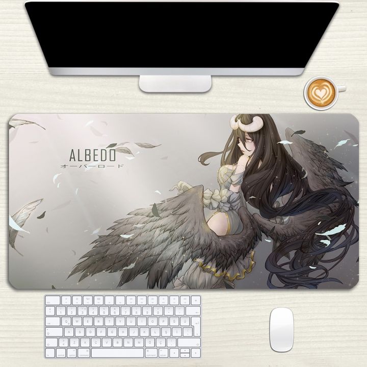 Anime Overlord Albedo Ainz Ooal Gown Mouse Pad Lock Edge Rubber Gaming ...