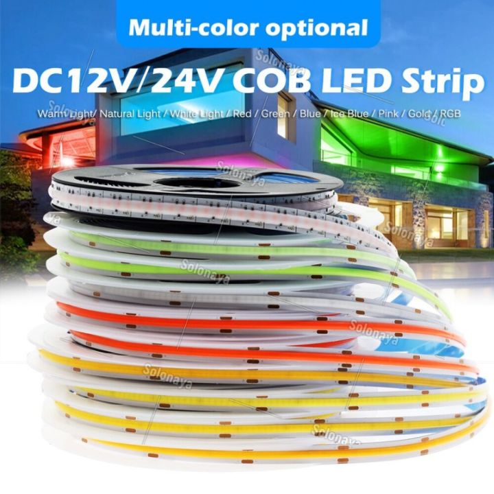 LED STRIP COB DC 12V / 24V 5 METER 320LED / LAMPU STRIP LIGHT COB / LAMPU STRIP 300 LED 5 METER ...