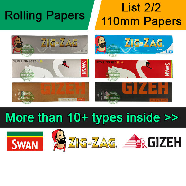 [List 2/2] Kingsize 110mm Rolling Papers for RYO Smoking (ZigZag/Gizeh ...