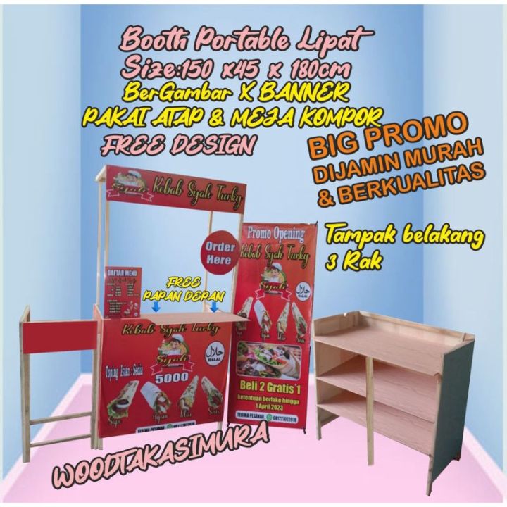 booth portable/booth portable murah/event desk/gerobak lipat/meja lipat ...