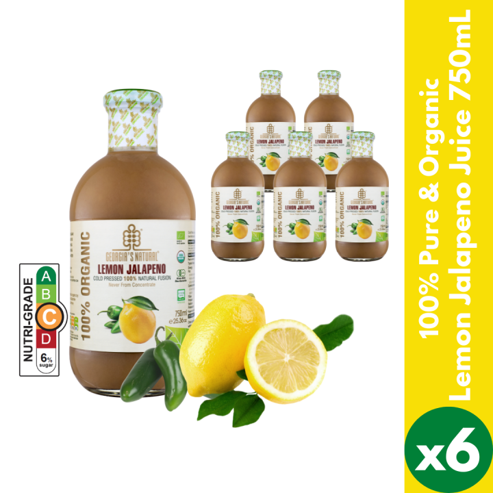 【Georgia's Natural】Lemon Jalapeno 750mL X6 Bottles | 100% Pure Organic ...