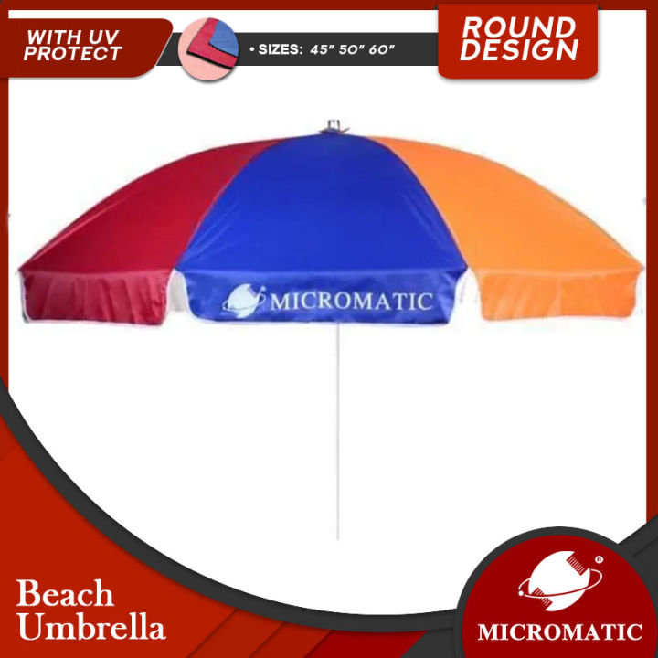 Micromatic Beach Umbrella with UV Protect ( 45" UV | 50" UV | 60" UV ...