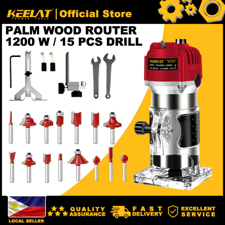 1023 KEELAT 1200W Palm Wood Router Machine for Wood Trimmer Router ...