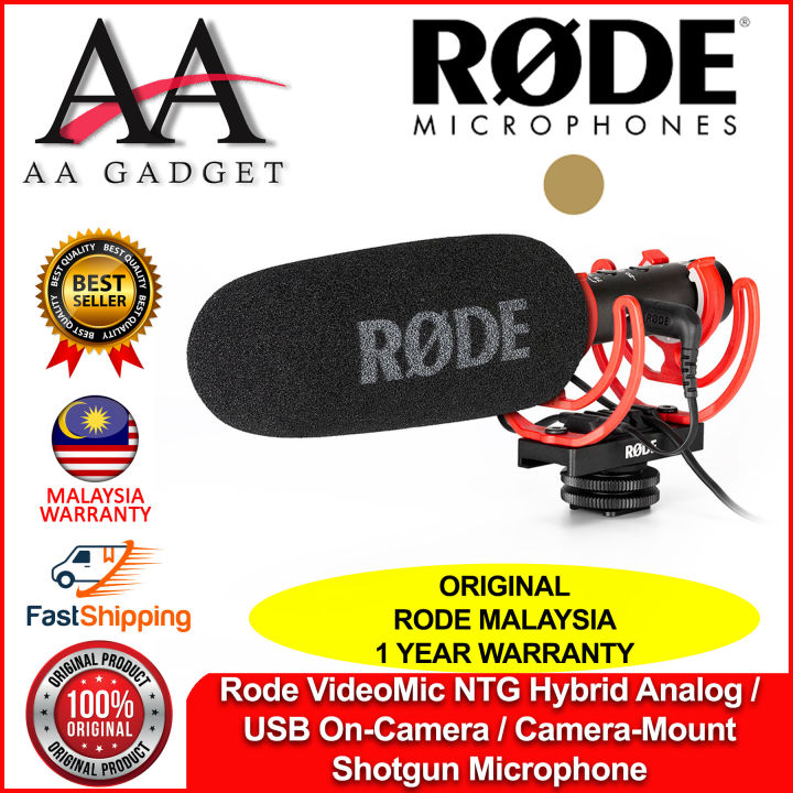 Rode VideoMic NTG Hybrid Analog / USB On-Camera / Camera-Mount Shotgun ...