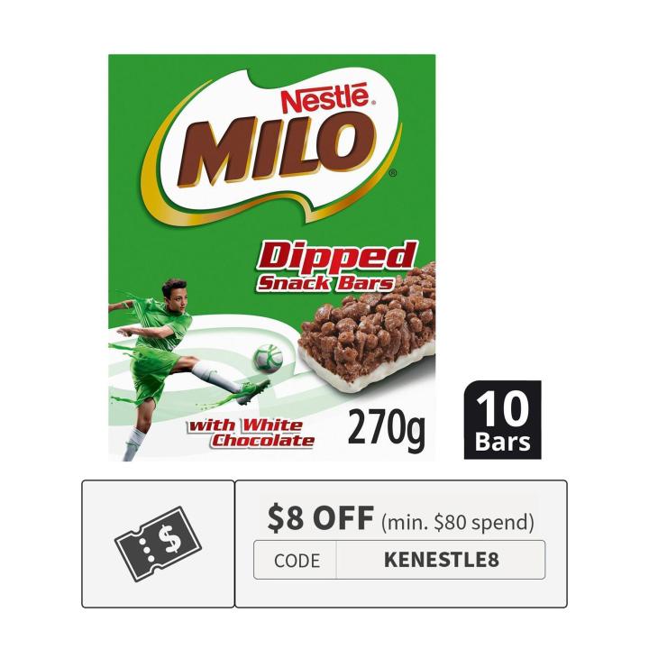 Milo Snack Cereal Bars With White Chocolate 10X 27G Cereal Bars ...