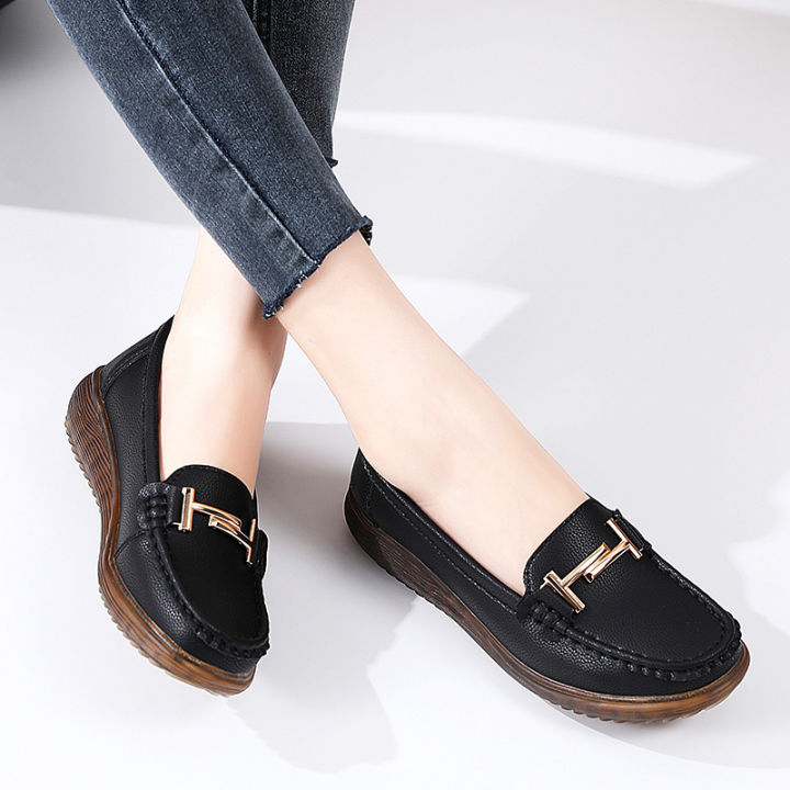 L&L Leather Women Loafers Shoes | Lazada PH