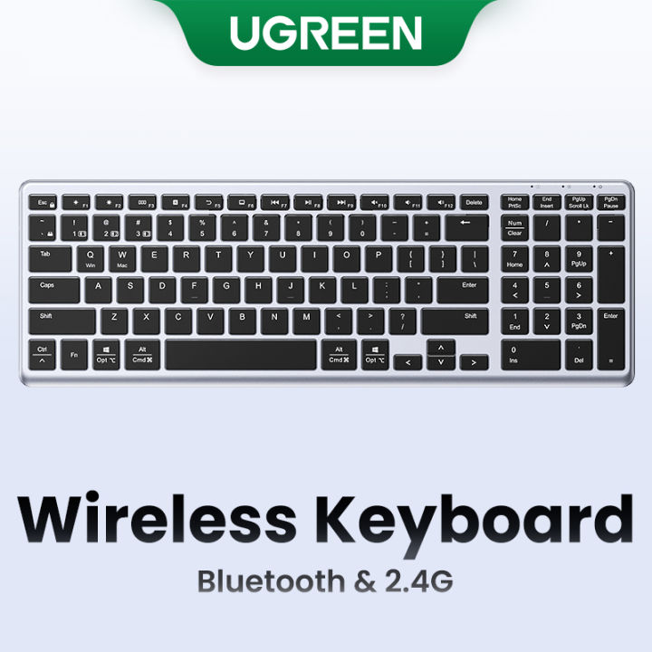 UGREEN 99-Key Bluetooth 2.4G Wireless Keyboard Metal Shell Compatible ...