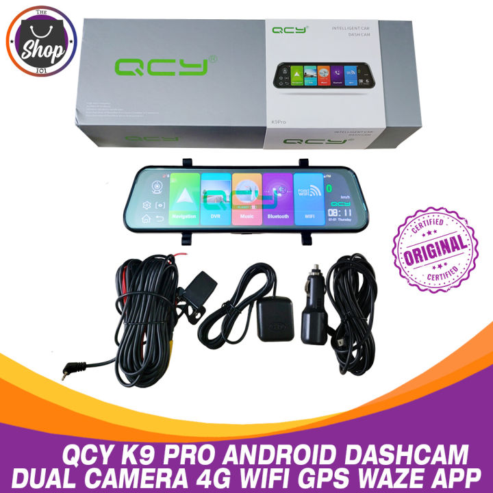 QCY K9 PRO Full Screen 4G Touch IPS Car Dash Cam Rear View Android 8.1 Mirror with WiFi GPS FHD ...