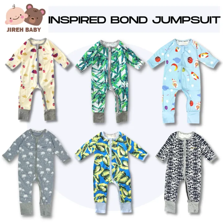Jireh Baby 6M-24M Baju Baby Boy Inspired Bond Baby Zipper Jumpsuit Baby ...