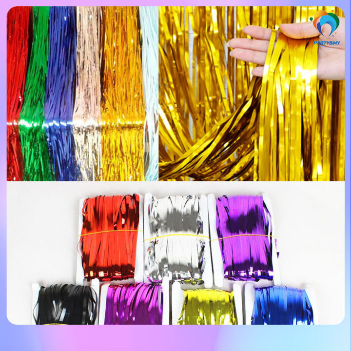 Rain Fringe Foil Curtain for Birthday Wedding Graduation Anniversary ...