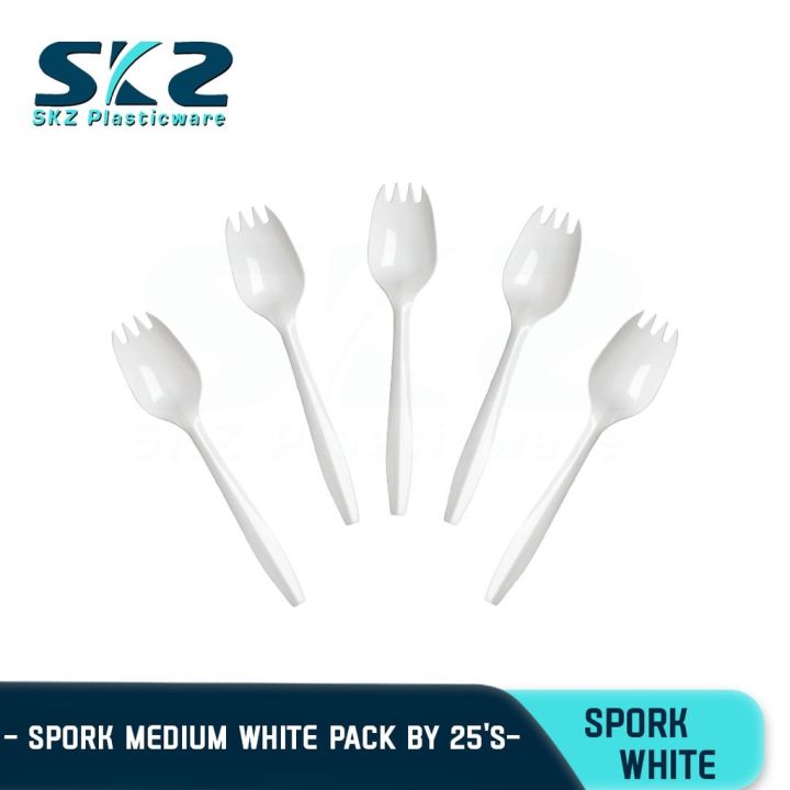 SKZ DISPOSABLE SPORK WHITE 25PCS/PACK | Lazada PH