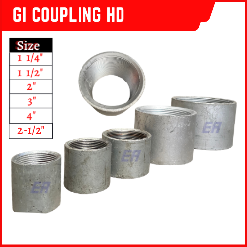 GI FITTINGS GALVANIZED IRON FRANCE COUPLING HEAVY DUTY (AVAILABLE 1-1/4 ...