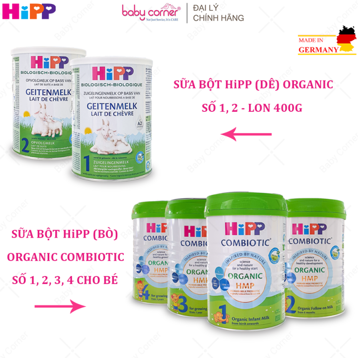 [HSD 2026] Sữa Bột HiPP Bò Organic Combiotic Số 1,2,3,4 Hộp 350g/ 800g, Sữa Dê Lon 400g Cho Bé ...