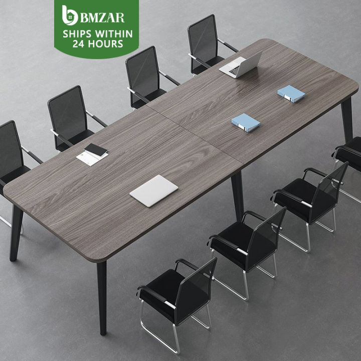 BMZAR Conference Table 160/180/200CM Steel Wooden Computer Table Study ...
