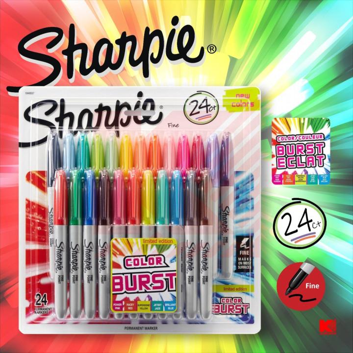 ปากกามาร์กเกอร์ Sharpie Color Burst Limited Edition หัว Fine ชุด 24ด้าม ...