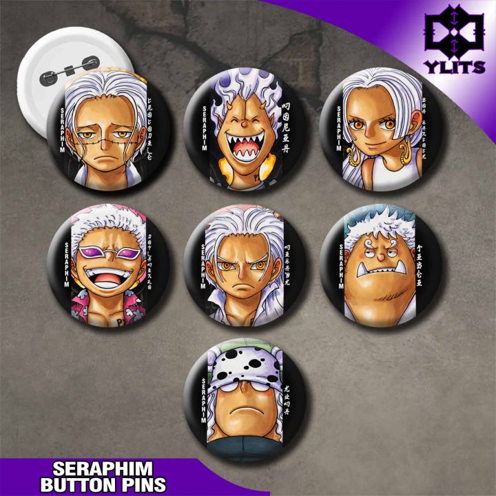 One Piece Seraphim Button Pins | 2.25 Inch Anime Badge Collectibles ...