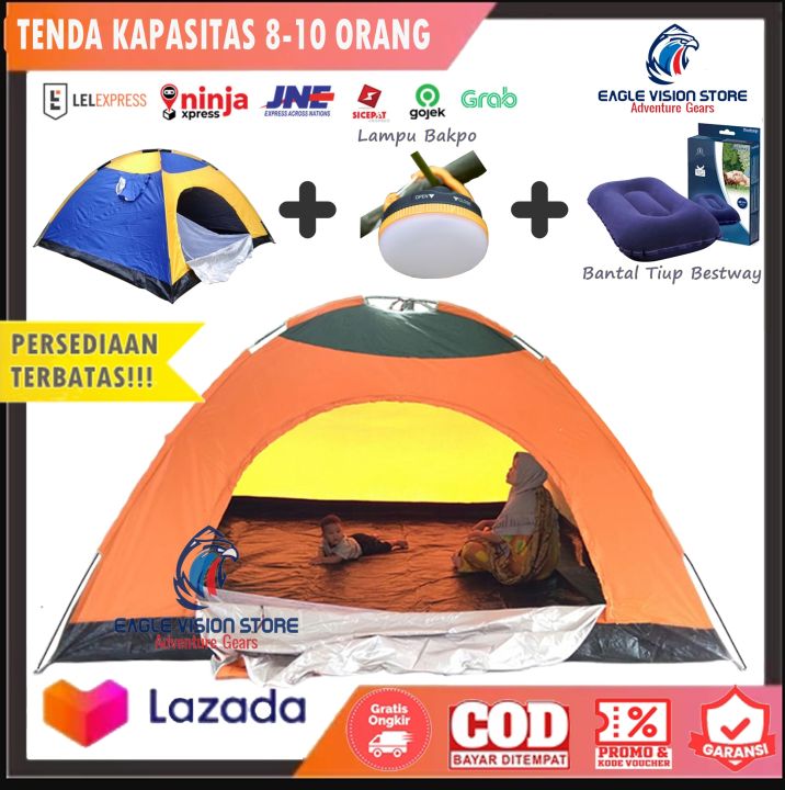 Tenda Camping 10 Orang Dewasa dan Anak2 Ukuran Tenda Besar Dome 10 ...