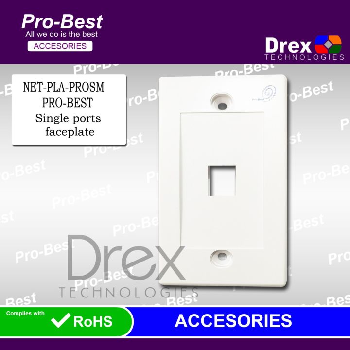 Probest 1gang Faceplate NET-PLA-PROSM Single port faceplate | Lazada PH